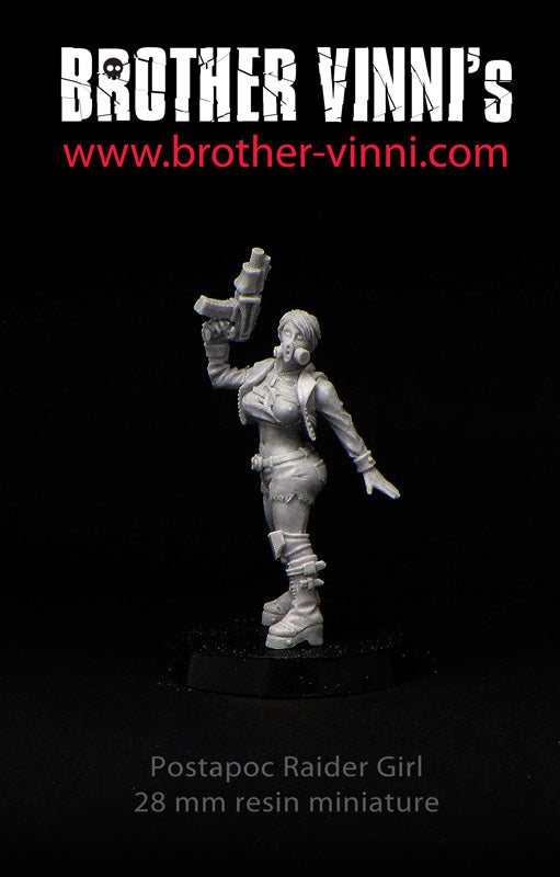 Raider Girl Post Apocalypse miniature for sci-fi wargaming – Brother-Vinni