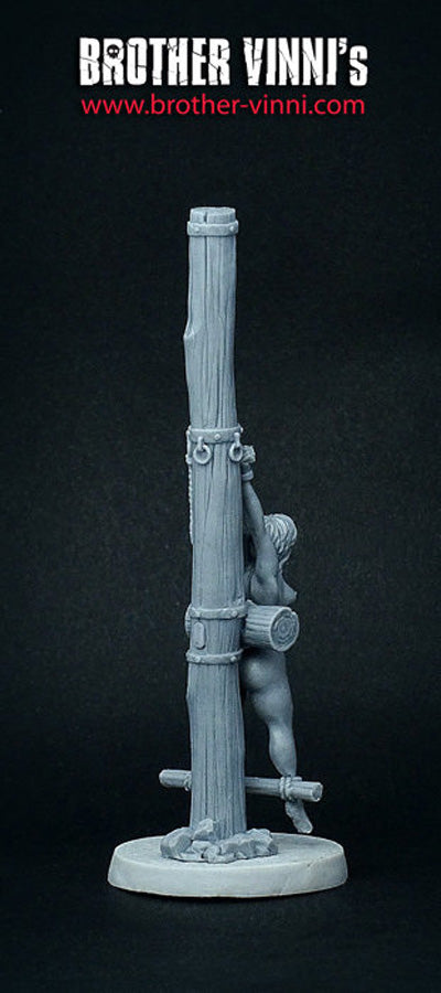 Woman tied to stake miniature, slave girl, sacrifice. – Brother-Vinni